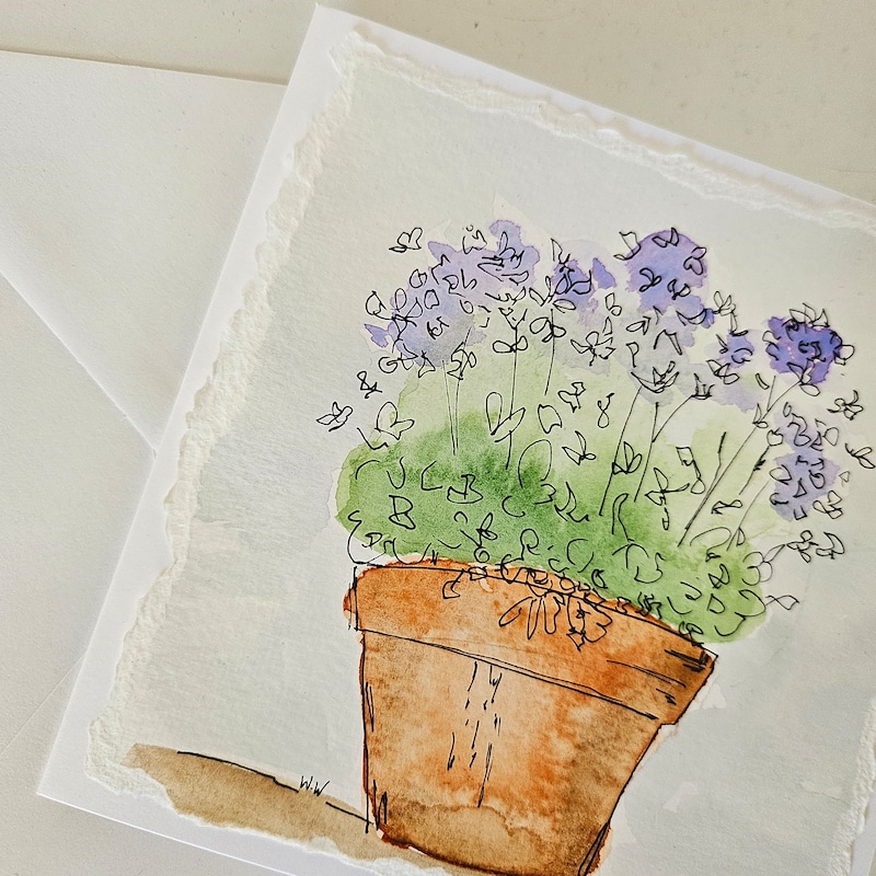 Handpainted Card - Etsy