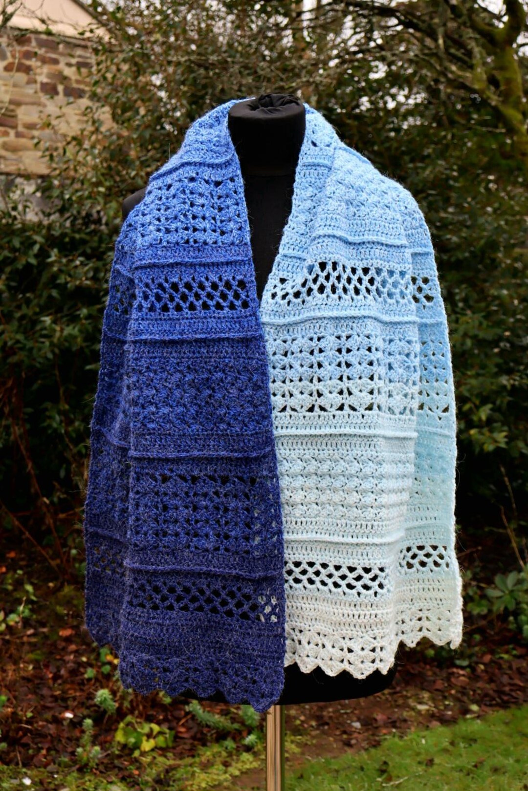Handmade Ombre Crochet Rectangular Shawl/wrap/scarf - Etsy