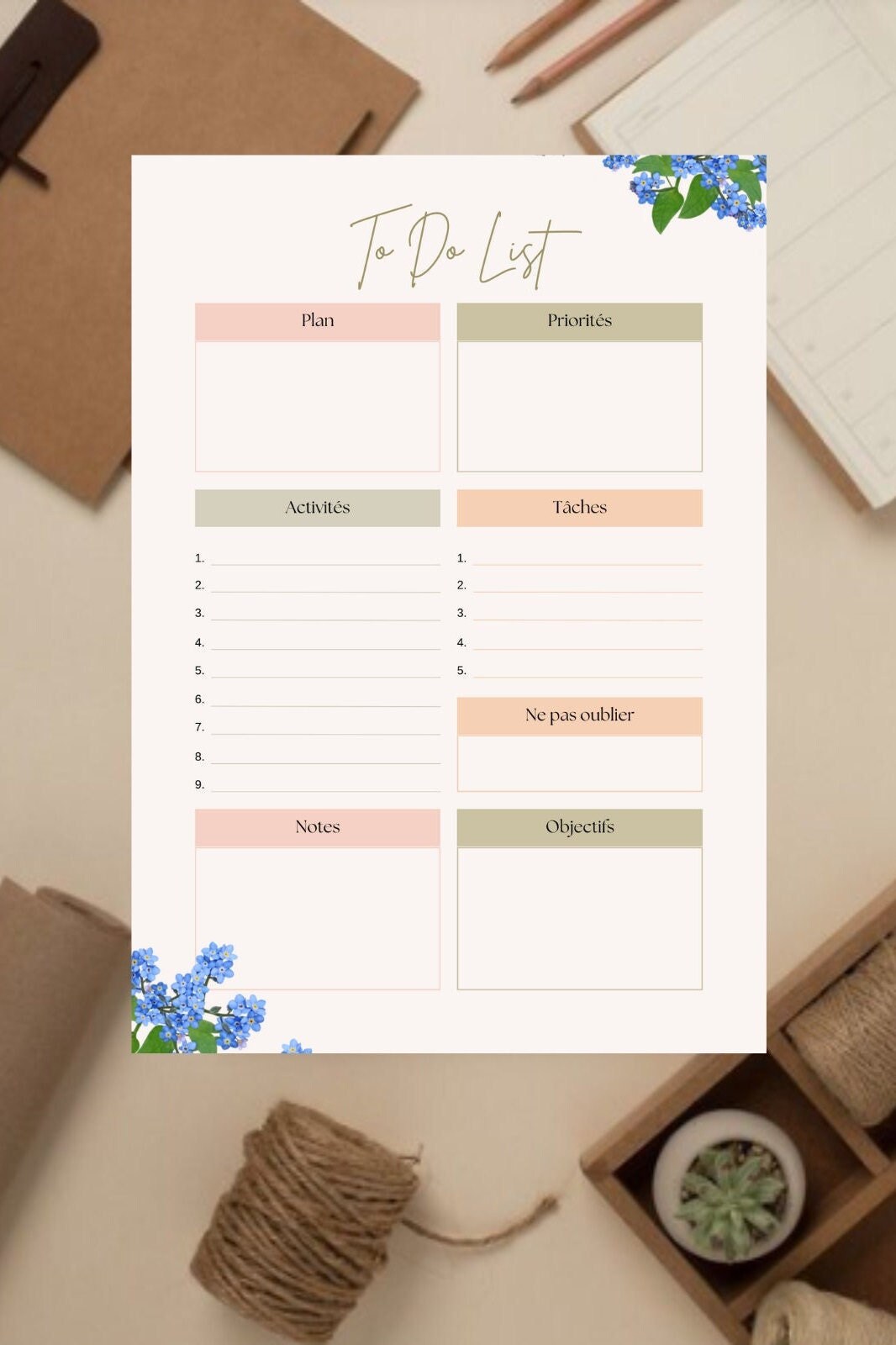 Printable Floral To-do List, to Do List - Etsy