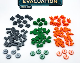 Evacuation Board Game Insert 3D Tokens 3D Resources Overlays Color ...