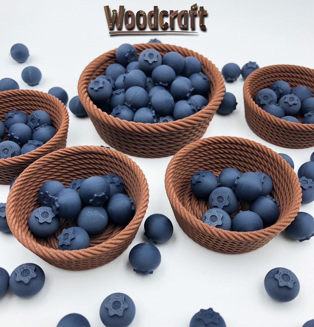 Woodcraft – Resource Baskets Bowl Set / Blueberries Set – Board Game ...