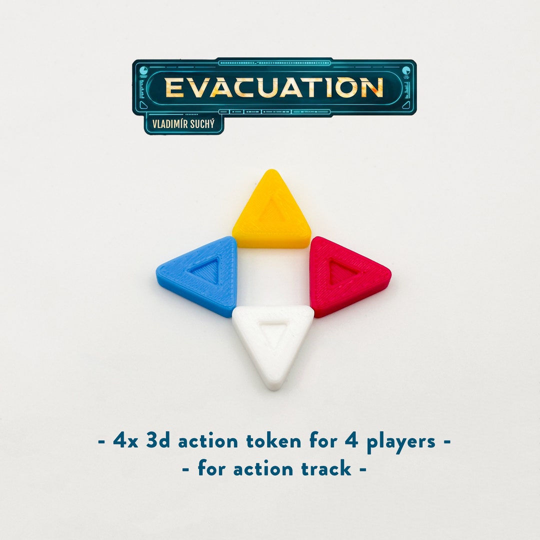 Evacuation – 3D Action Token (4 Pcs) Set - for Action Track - Boardgame ...