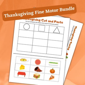 Thanksgiving Fine Motor Worksheets - Etsy