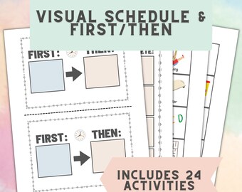 FIRST THEN BOARD Visual Support for Persons With Autism 24 - Etsy