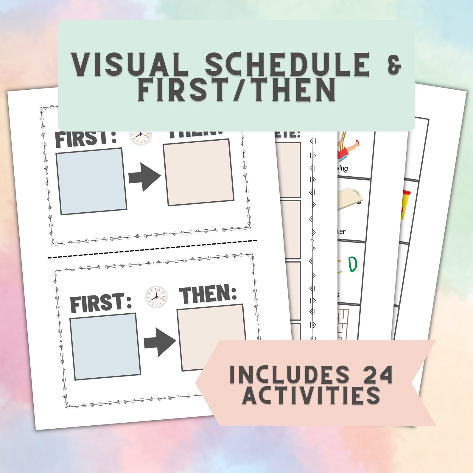 First Then & Visual Schedule - Etsy