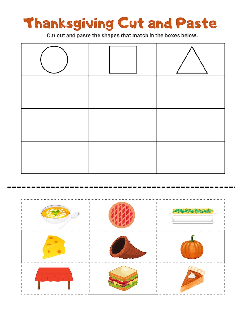 Thanksgiving Fine Motor Worksheets - Etsy