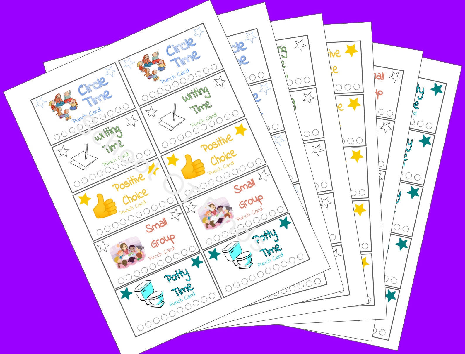 Behavior Reward Hole Punch Cards - Etsy