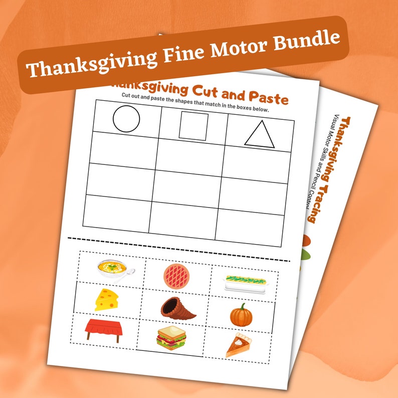Thanksgiving Fine Motor Worksheets - Etsy