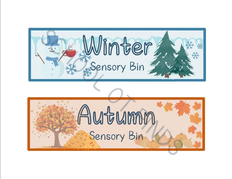 Sensory Bin Labels (digital) - Etsy