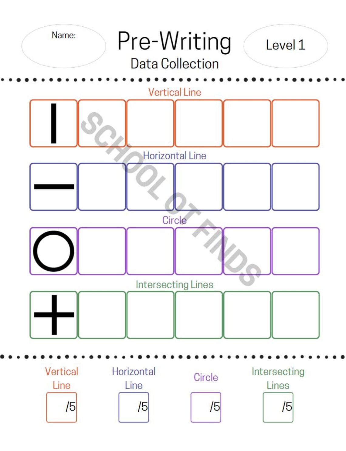 Pre Writing Data Collection & Practice - Etsy