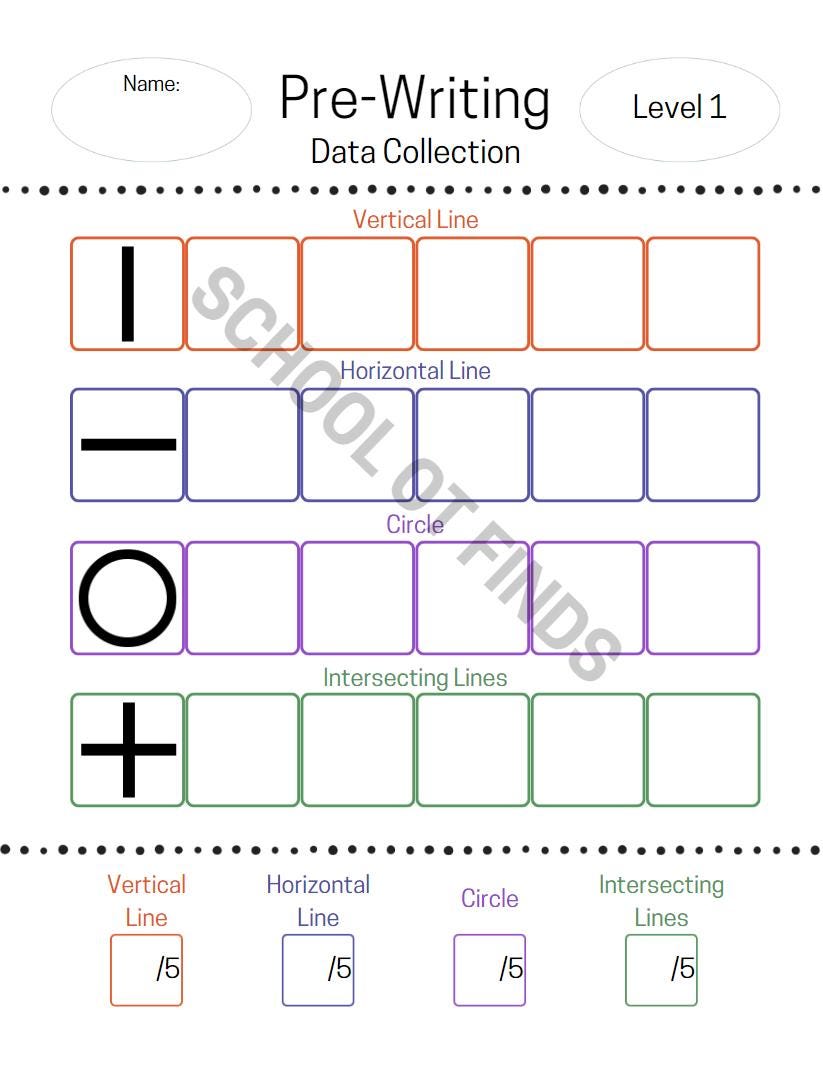 Pre Writing Data Collection & Practice - Etsy