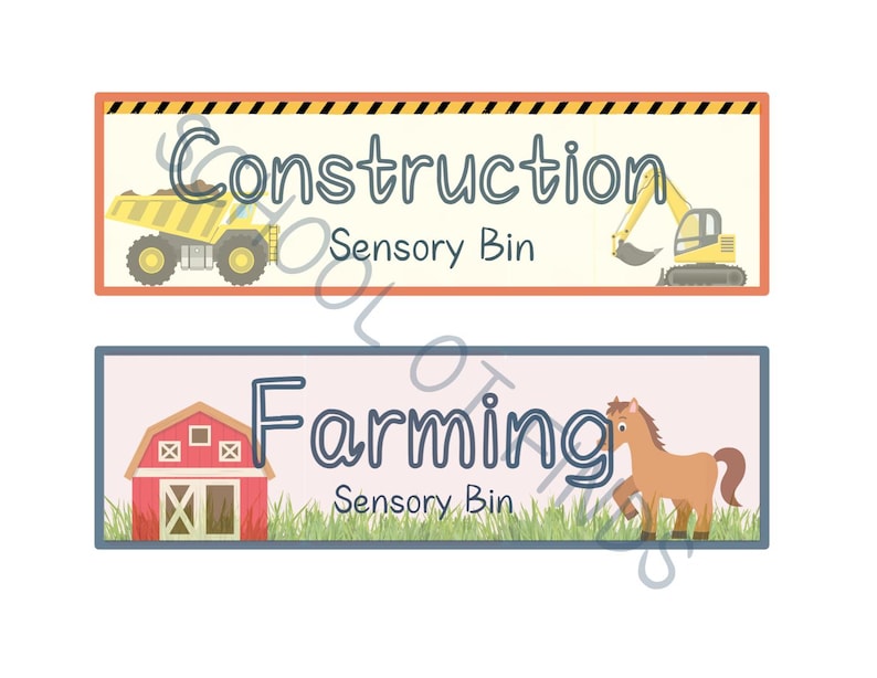 Sensory Bin Labels (digital) - Etsy