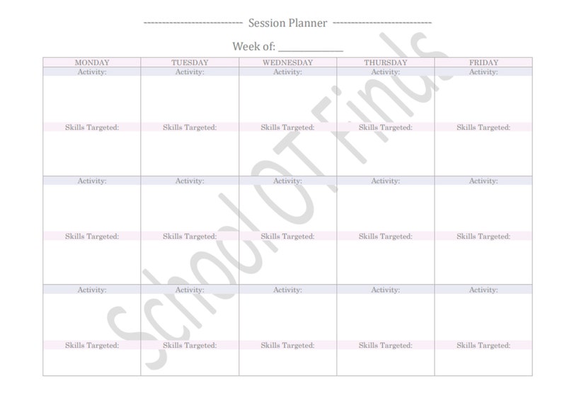 Pt/ot/speech Schedule and Goal Tracking - Etsy