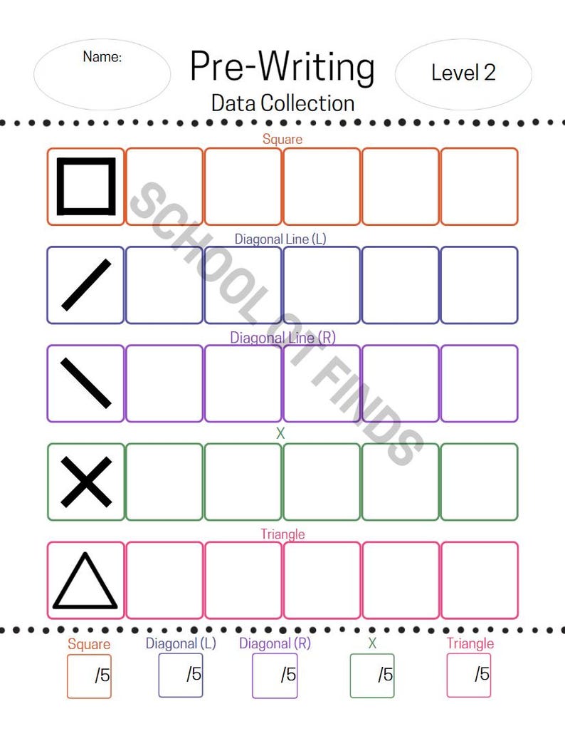 Pre Writing Data Collection & Practice - Etsy