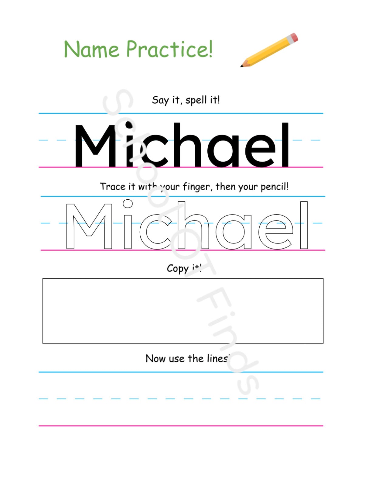 Name Writing Practice (editable) - Etsy