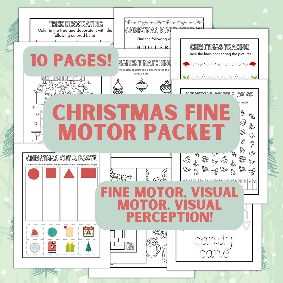 Christmas Fine Motor Packet (10 Pages) - Etsy