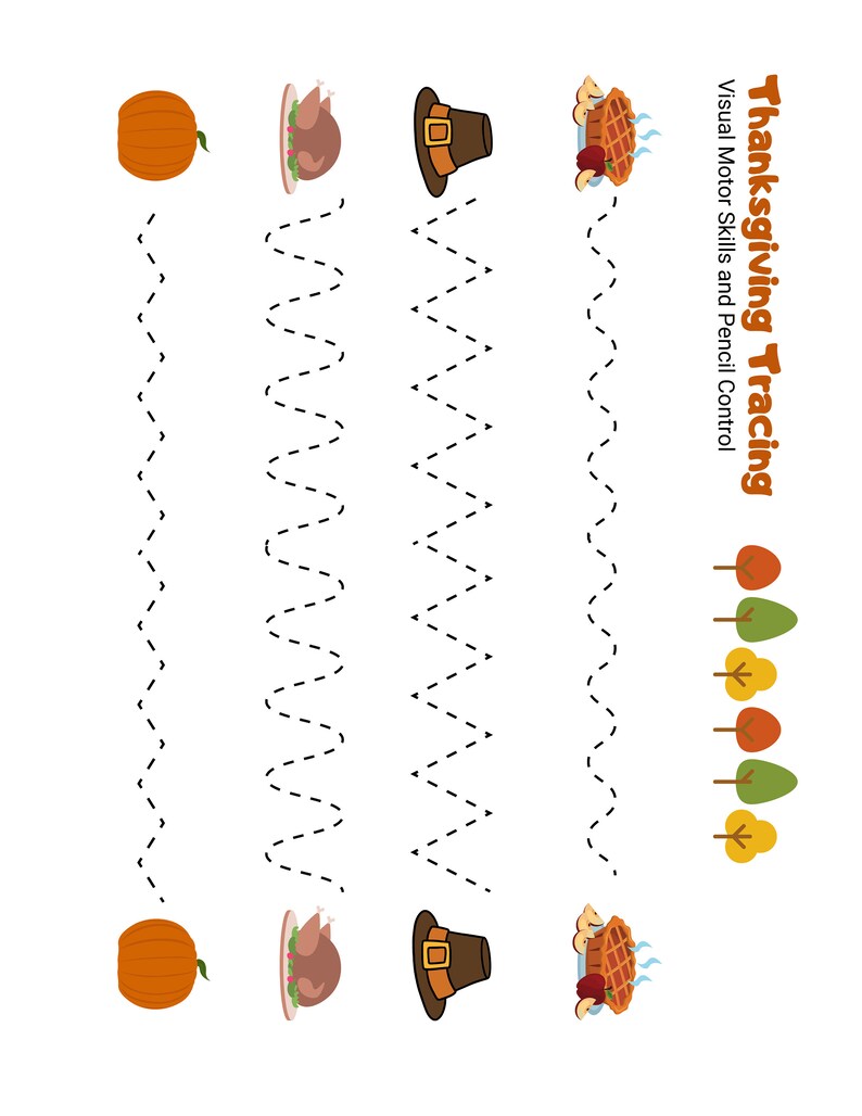 Thanksgiving Fine Motor Worksheets - Etsy