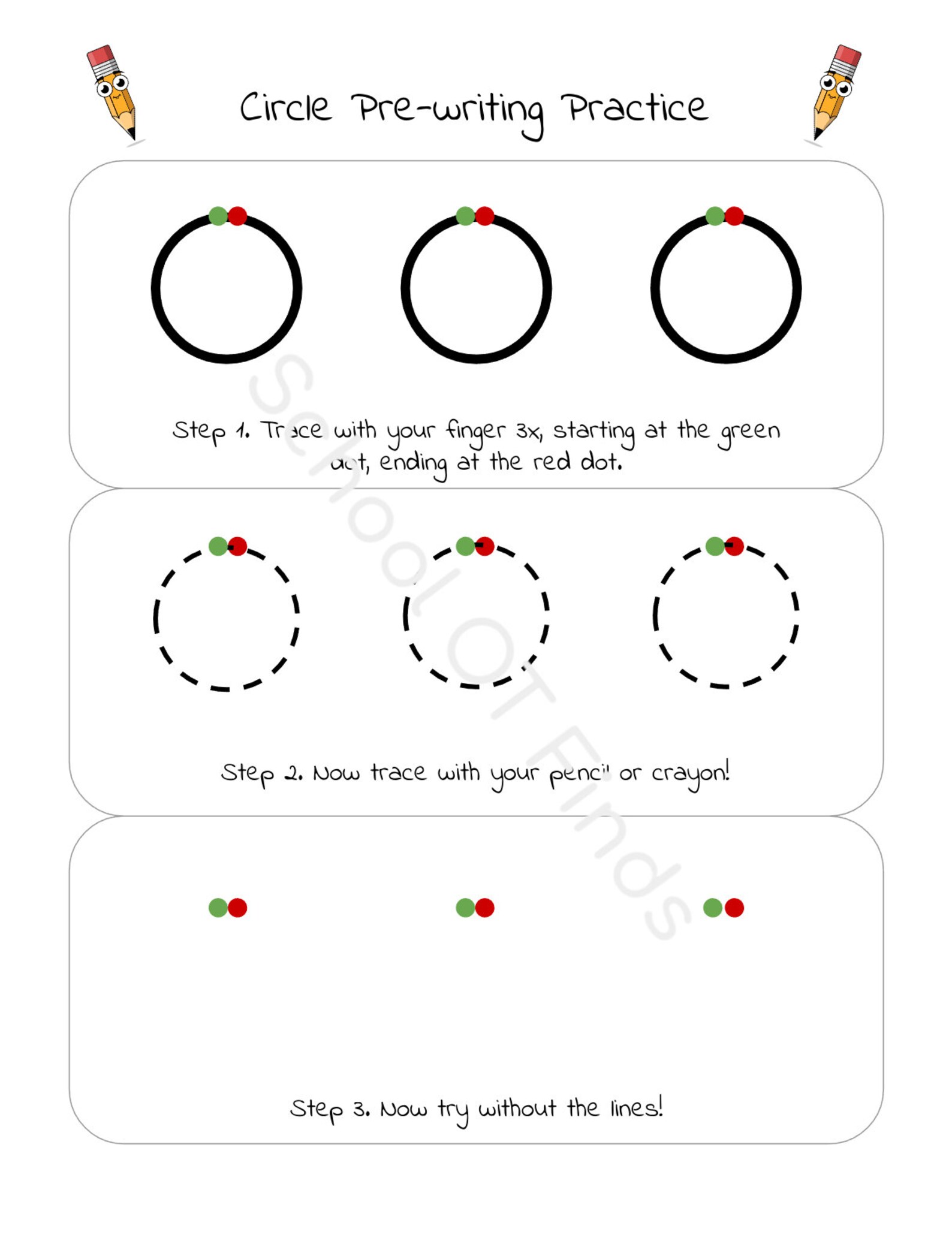 3 Step Pre-writing Packet - Etsy