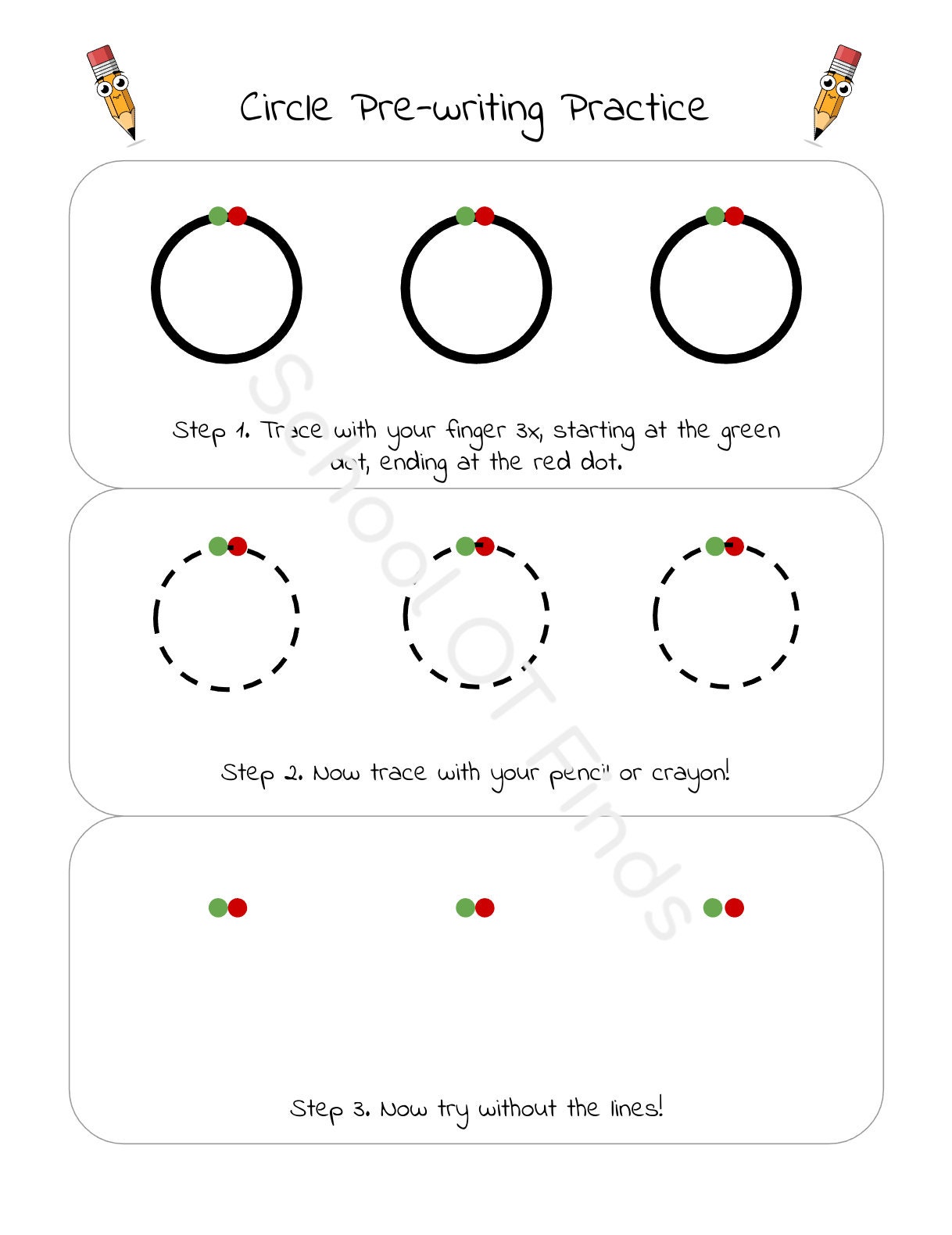 3 Step Pre-writing Packet - Etsy