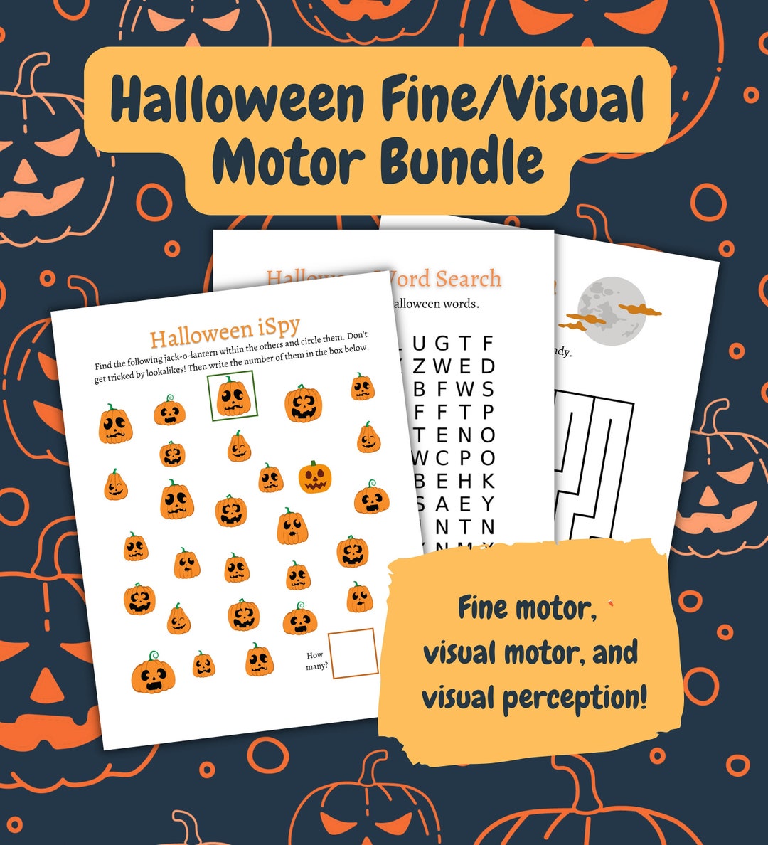 Halloween Fine Motor/visual Motor Bundle - Etsy