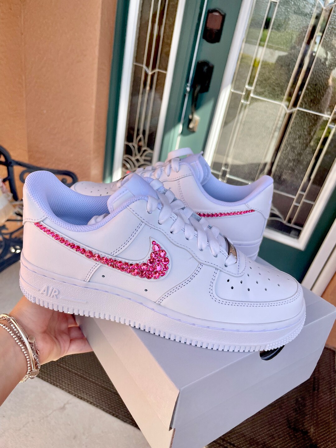 Custom Air Force 1 Bling Rhinestone Sneakers AF1 Crystal Shoes Air ...