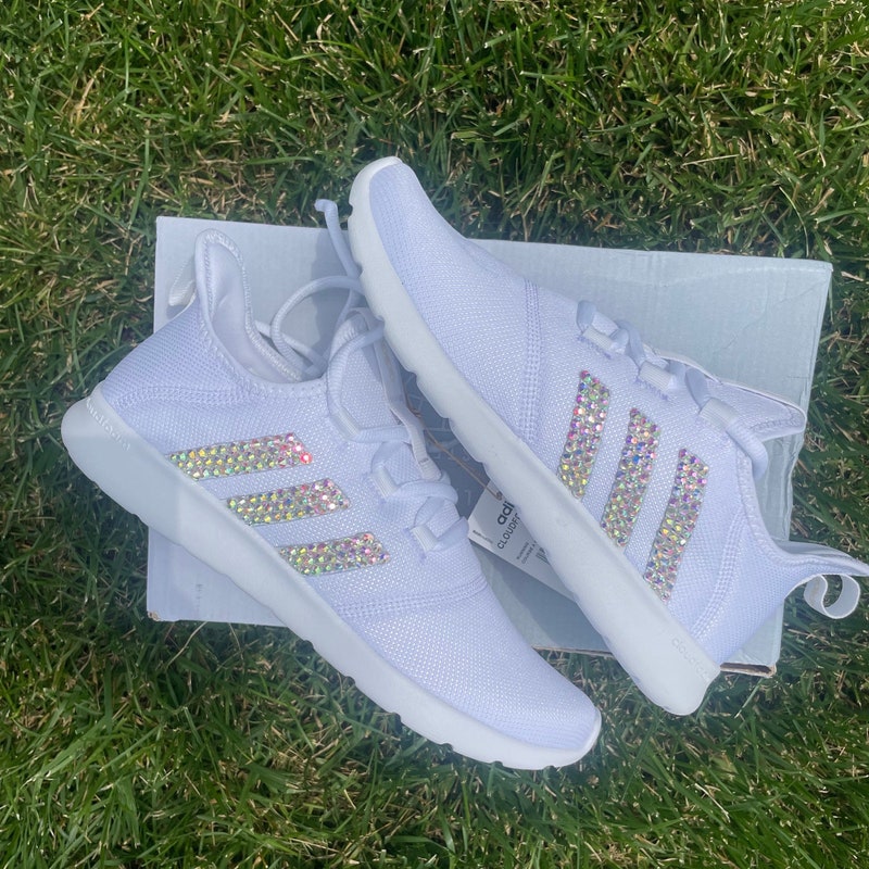 Rhinestoned Adidas Shoes - Etsy UK
