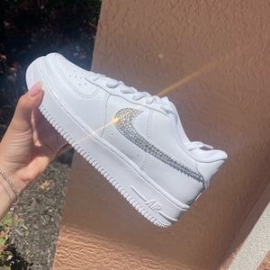 Custom Air Force 1 Bling Rhinestone Sneakers -AF1 Crystal Shoes - Air ...