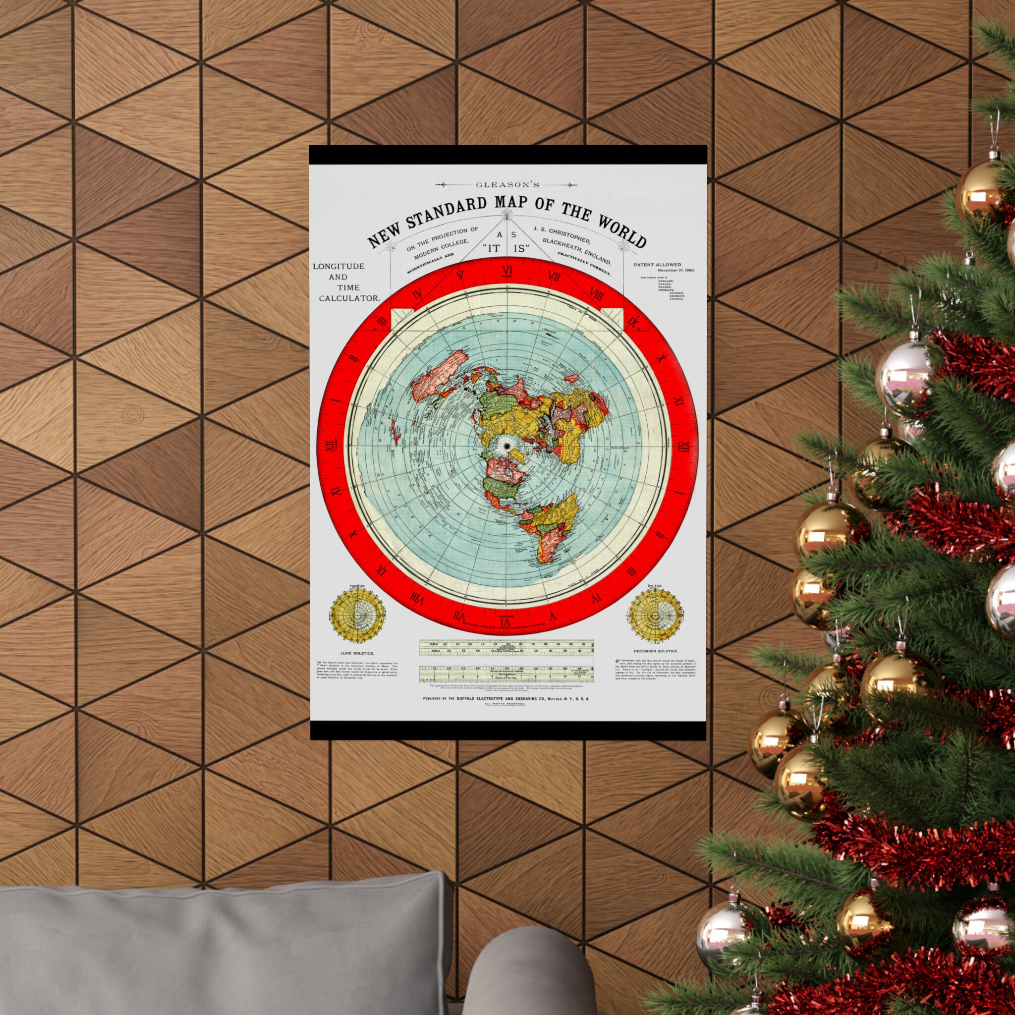 Flat Earth Poster of Flat Earth Map Gleason Map of Flat - Etsy UK