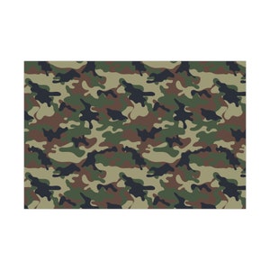 Military Camo Gift Wrap Paper, Army Camouflage Gift Wrap, Woodland Camo ...