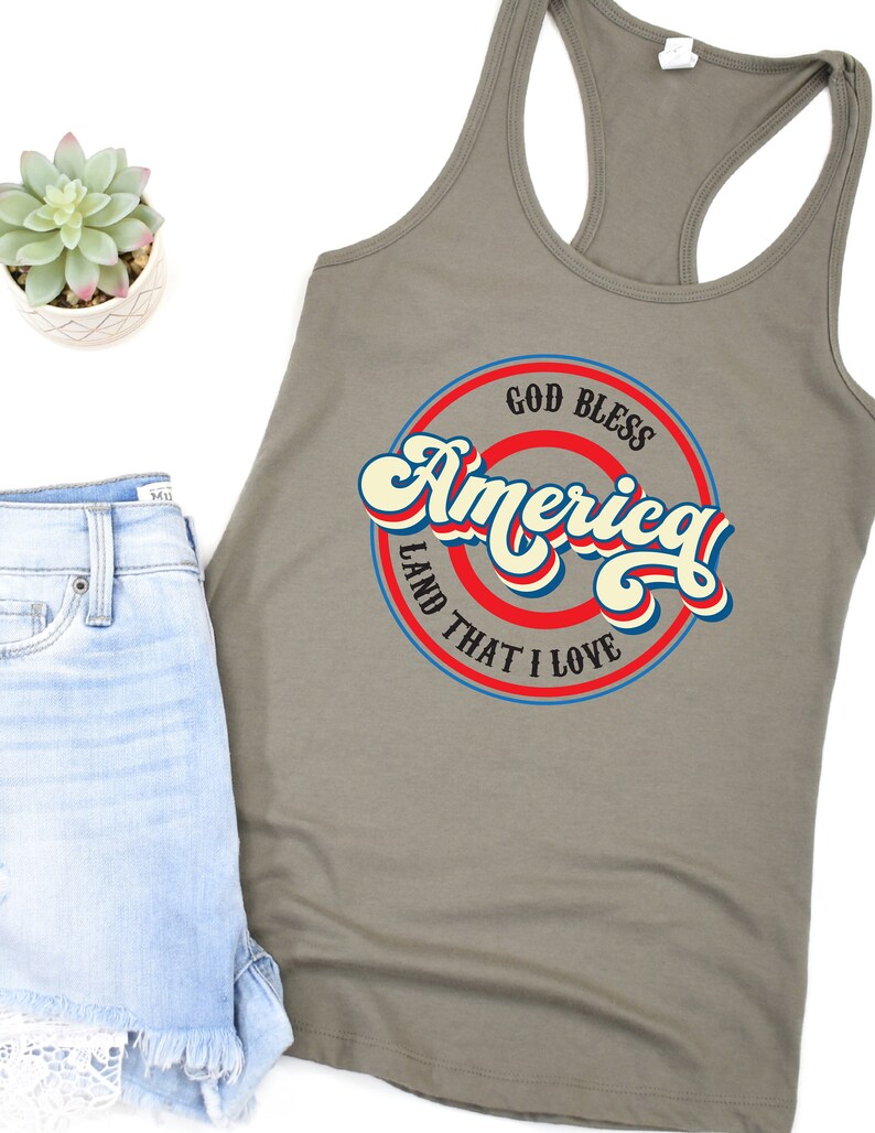 Patriotic Tank Top for 4th of July Star Spangled Hammered Gift for Her ...
