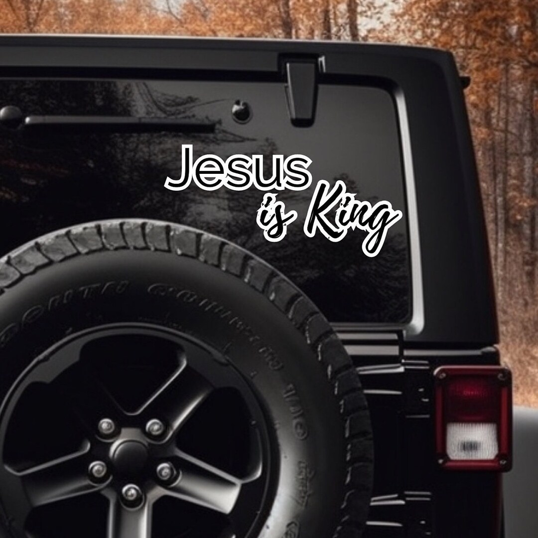 Jesus is King Sticker Christian Bumper Sticker Jesus Bumper Sticker ...