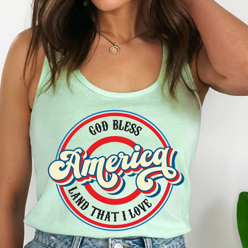 Patriotic Tank Top for 4th of July Star Spangled Hammered Gift for Her ...