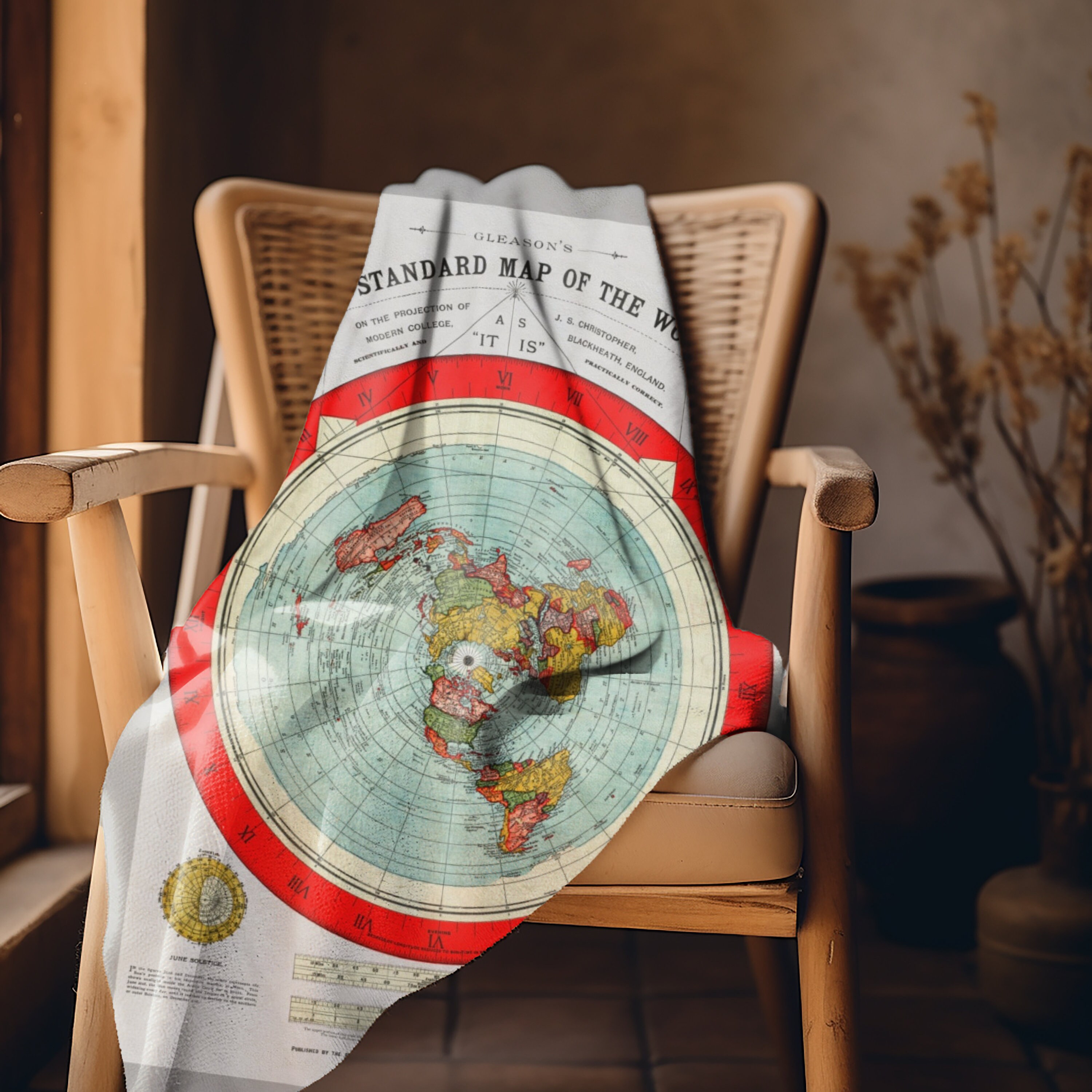 Flat Earth Map Velveteen Plush Blanket, Flat Earther Gift, Flat Earth ...