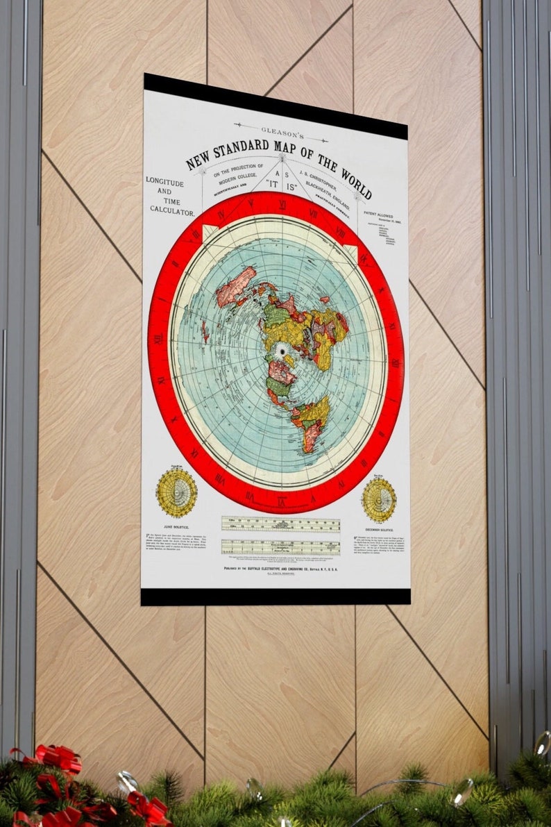 Flat Earth Poster of Flat Earth Map, Gleason Map of Flat Earth, Gleason ...