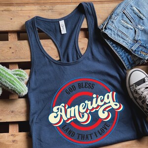 Patriotic Tank Top for 4th of July Star Spangled Hammered Gift for Her ...