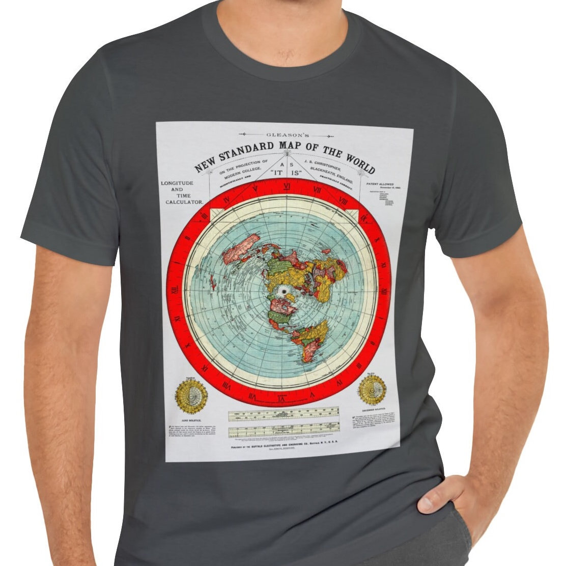 Flat Earth T-shirt Gleason Map Shirt Conspiracy Shirt Gleason Shirt ...