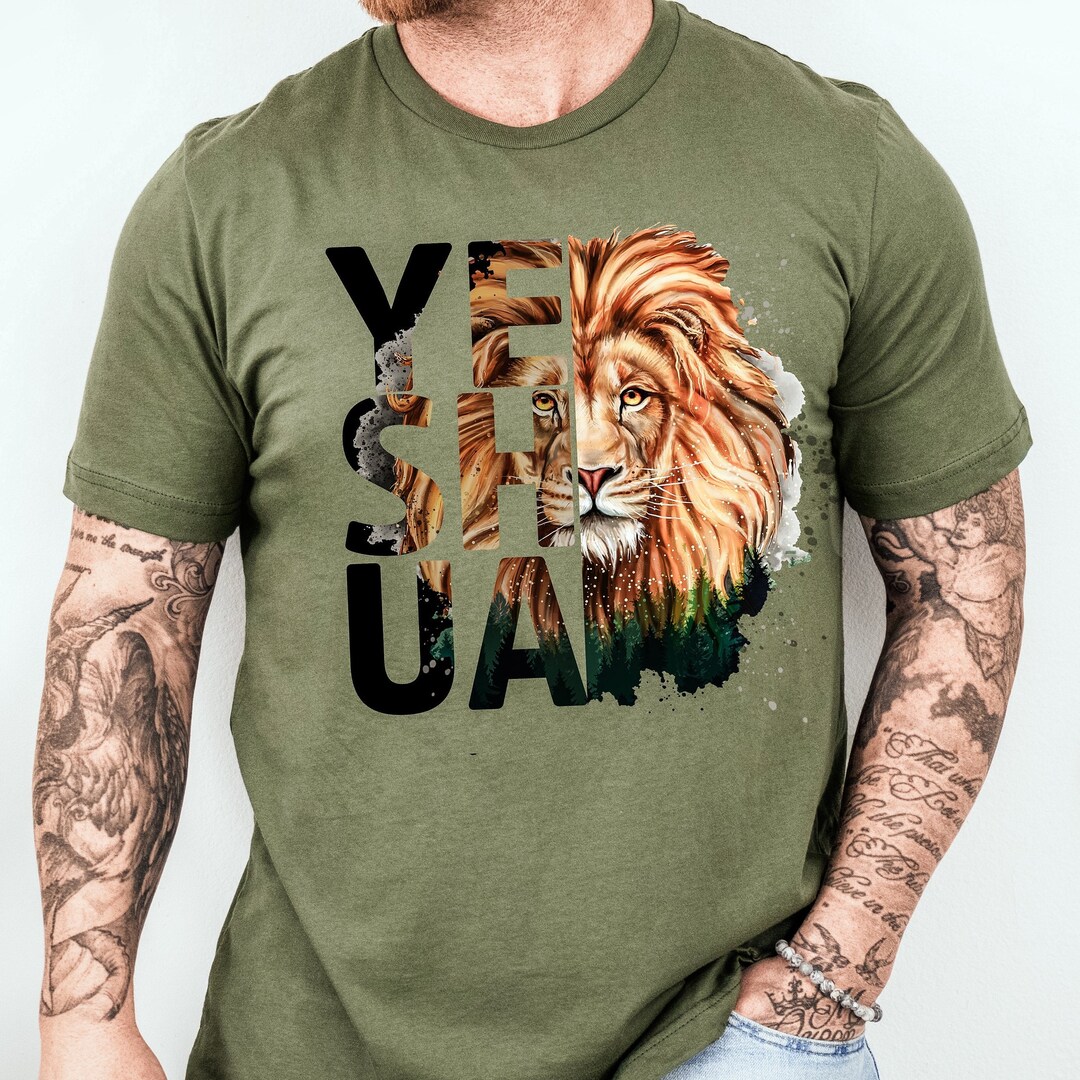 Yeshua Tshirt Mens Christian Apparel Jesus is King Christian Shirt ...