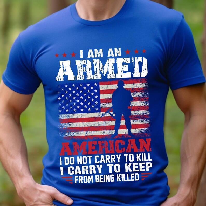 Armed T-shirt for Him Gun Shirt American Pride T-shirt Veteran Gift ...