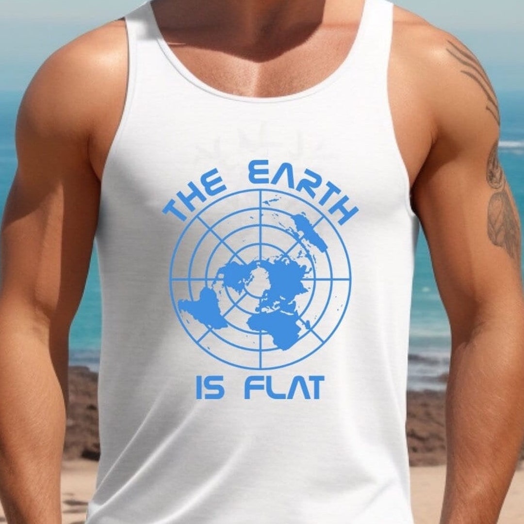 Mens Flat Earth Tank Mens Flat Earth Shirt Flat Earth Tank Top Conspiracy Tshirt Conspiracy Tank ...