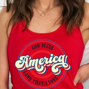 Patriotic Tank Top for 4th of July Star Spangled Hammered Gift for Her ...