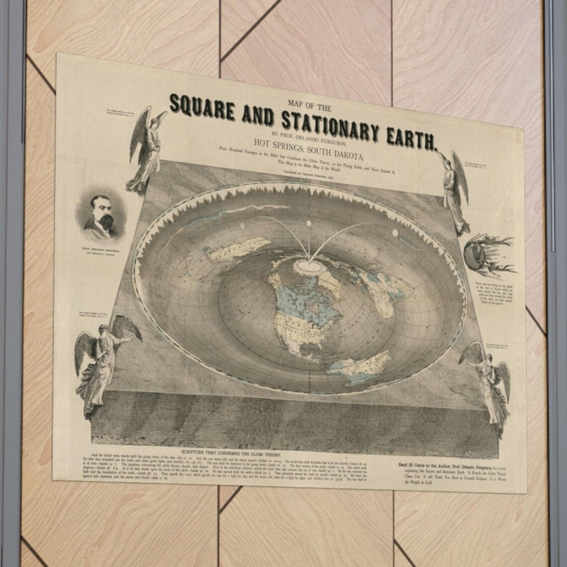 Flat Earth Poster of Flat Earth Map, Ferguson Map of Flat Earth ...