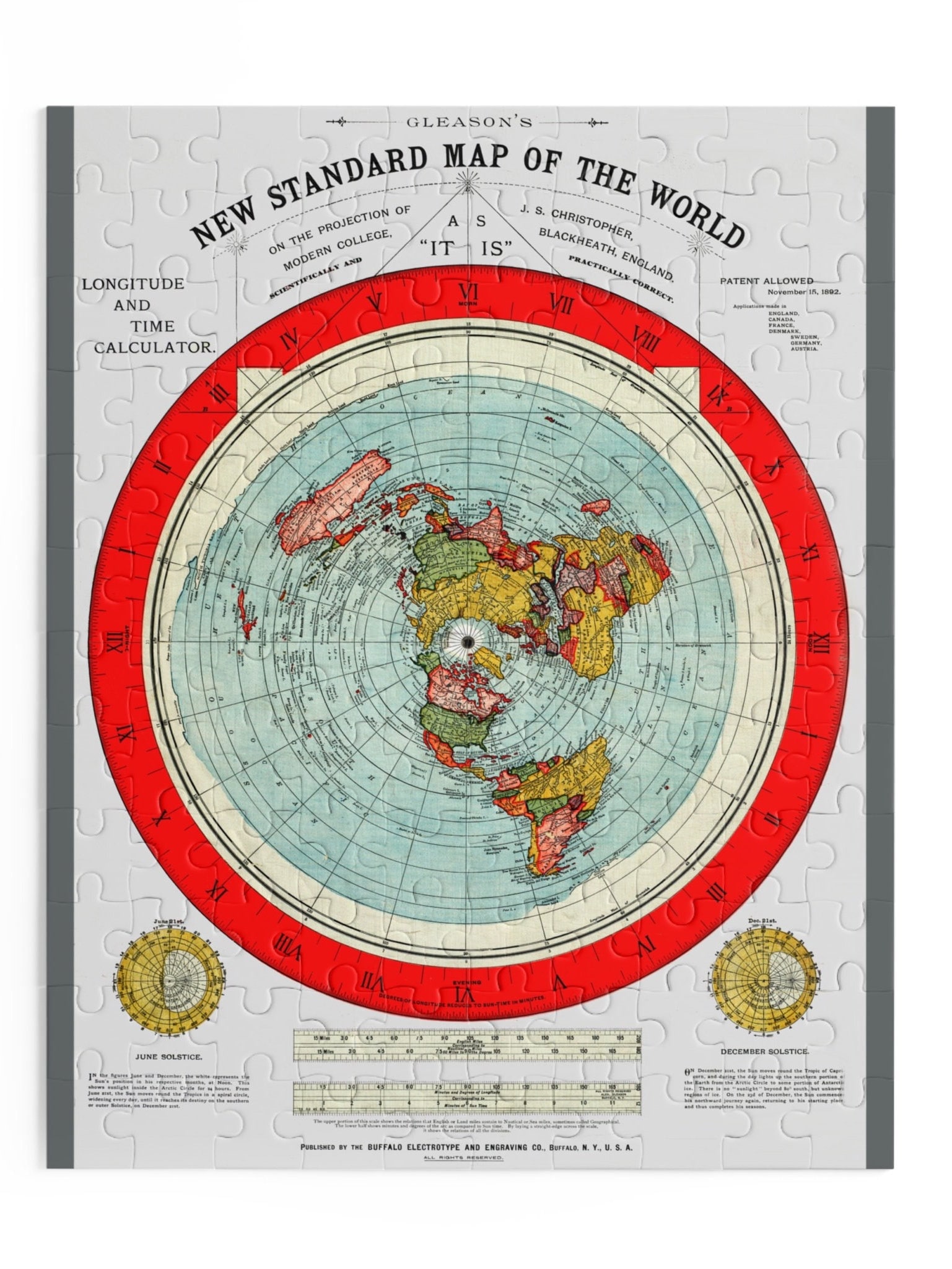 Gleason Map Puzzle, Flat Earth Puzzle, Flat Earth Gift for Flat Earther ...