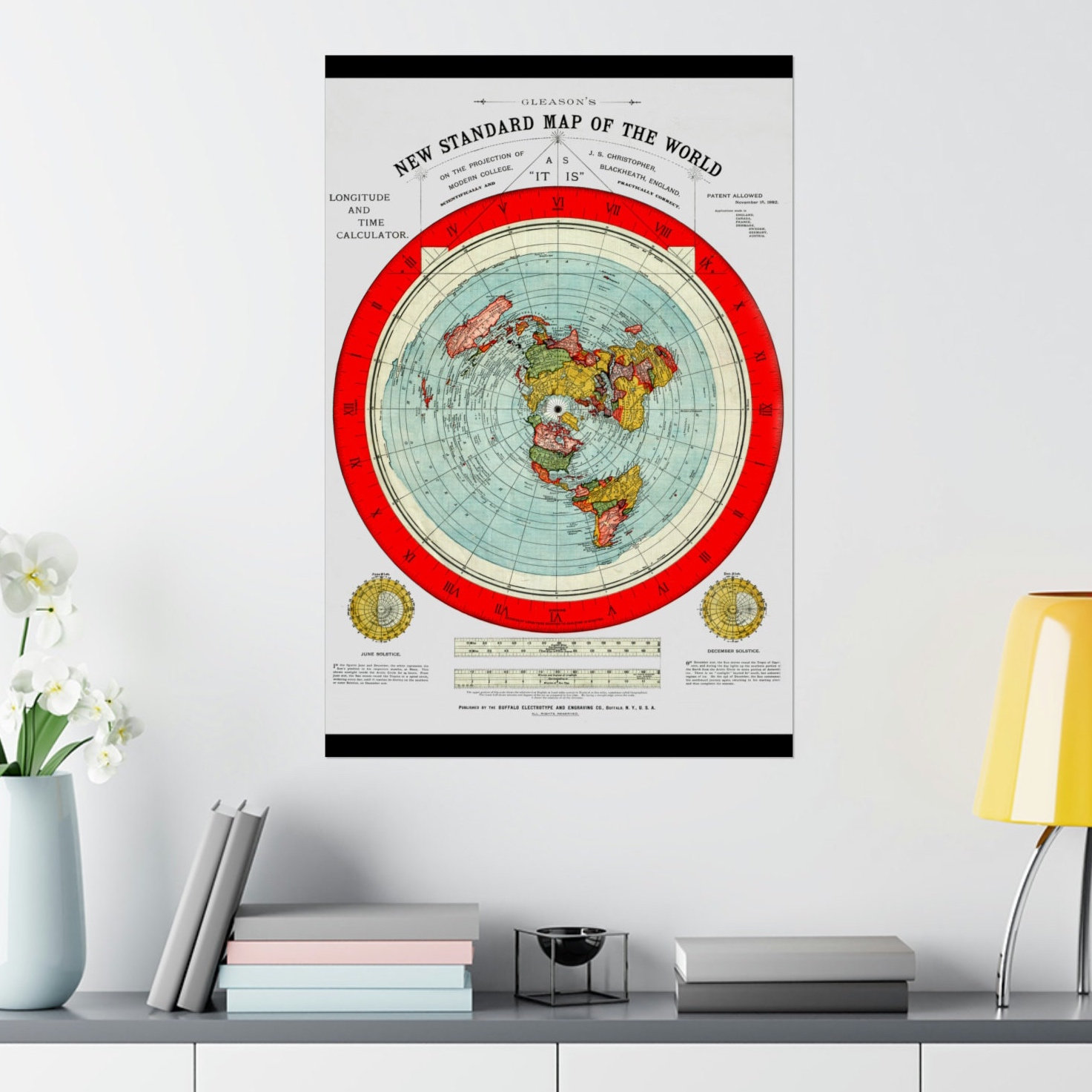 Flat Earth Poster of Flat Earth Map Gleason Map of Flat - Etsy UK