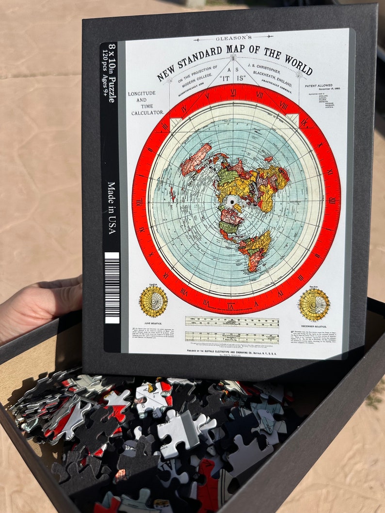 Gleason Map Puzzle, Flat Earth Puzzle, Flat Earth Gift for Flat Earther ...
