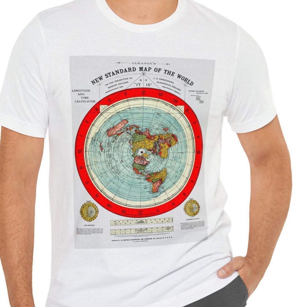 Flat Earth T-shirt Gleason Map Shirt Conspiracy Shirt Gleason Shirt ...