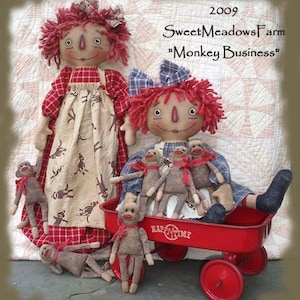 Monkey Business Raggedy Primitive EPATTERN - Etsy