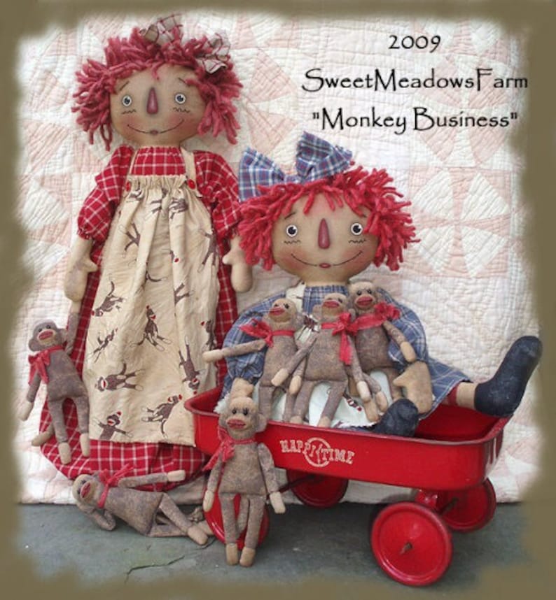 Monkey Business Raggedy Primitive EPATTERN - Etsy