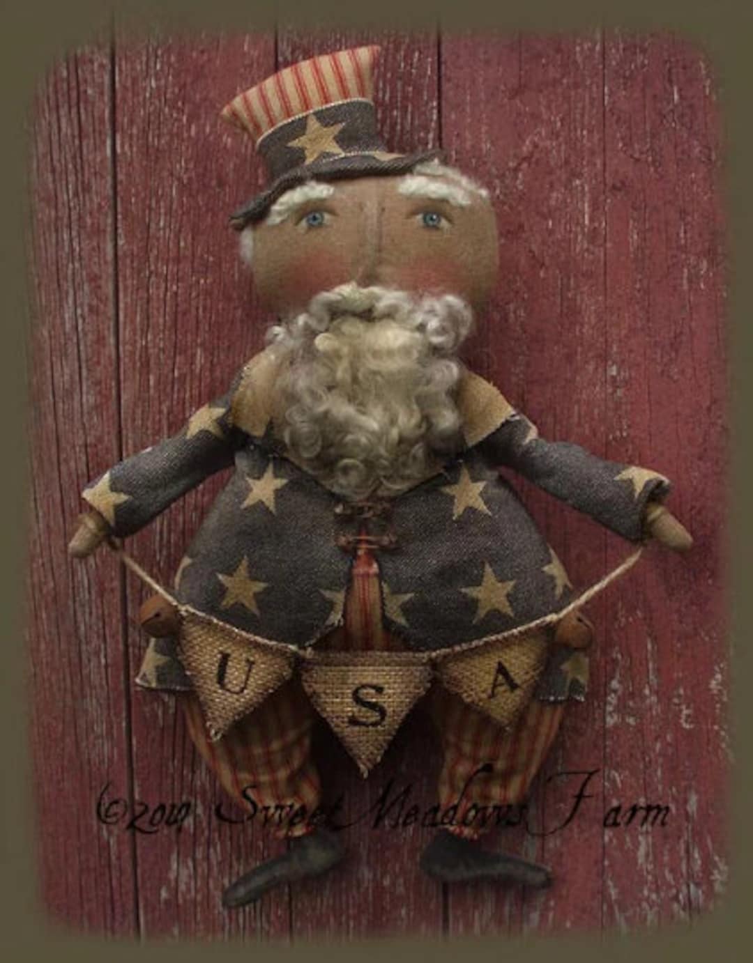 Primitive Uncle Sam With Banner E-PATTERN - Etsy