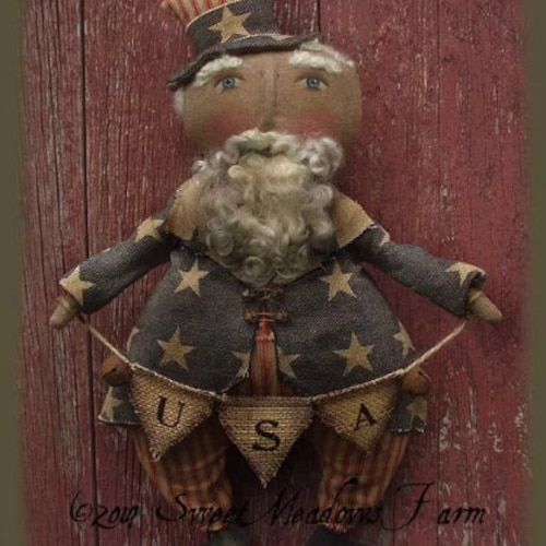 Primitive Uncle Sam With Banner E-PATTERN - Etsy