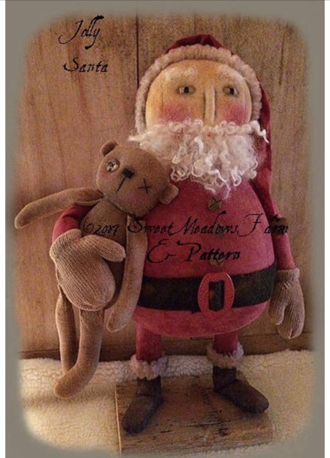 Jolly Santa Primitive E-PATTERN - Etsy